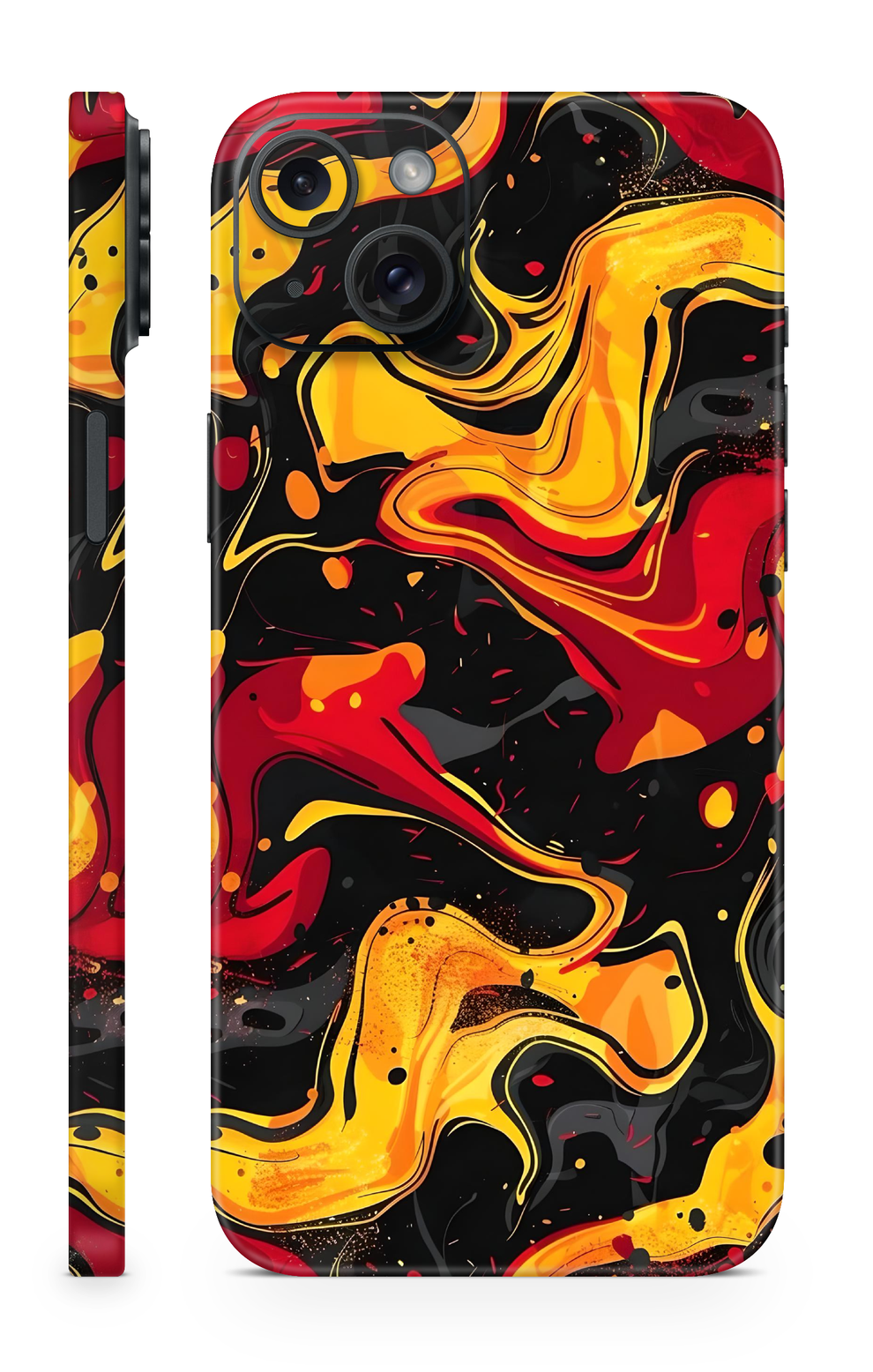 Lava Mobile Skin – Fiery Red & Black Abstract Wrap for All Smartphones ...